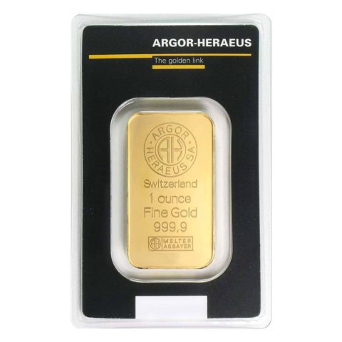 1 oz .9999 Fine Gold Bar – Argor-Heraeus KineBar Design (In Assay ...