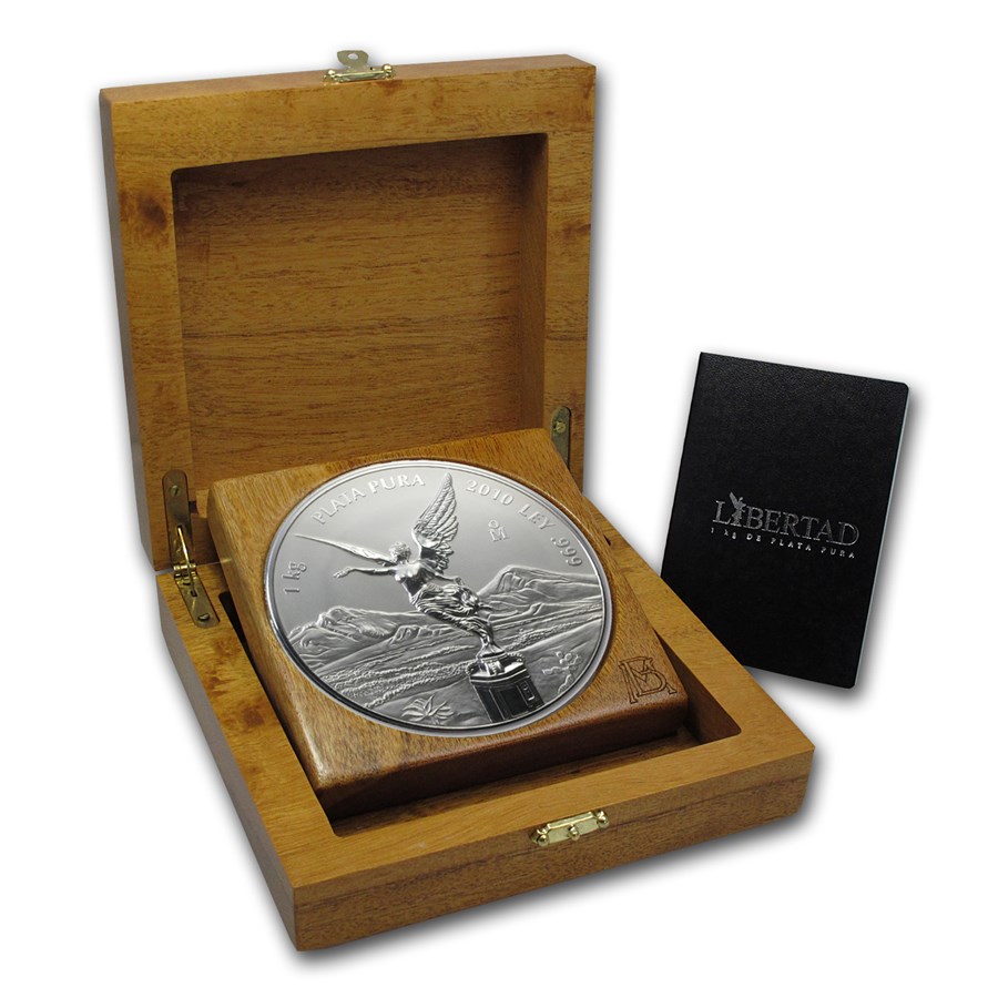 2010 Mexico 1 Kilo Silver (32.15 ozt .999 Fine Silver) Libertad Proof ...