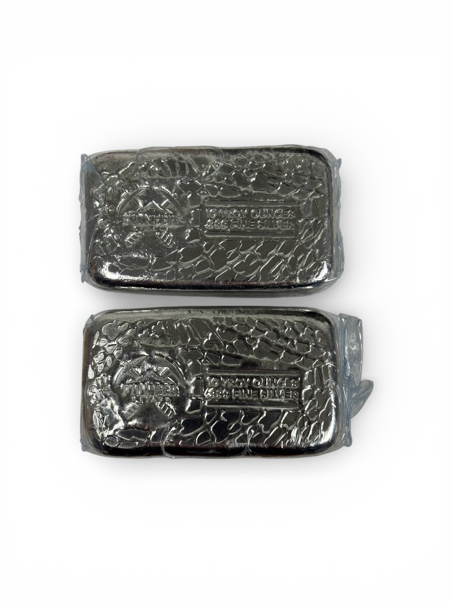 (20 oz Lot) 2 – 10 oz .999 Fine Silver Cast-Poured Bars – Pioneer ...