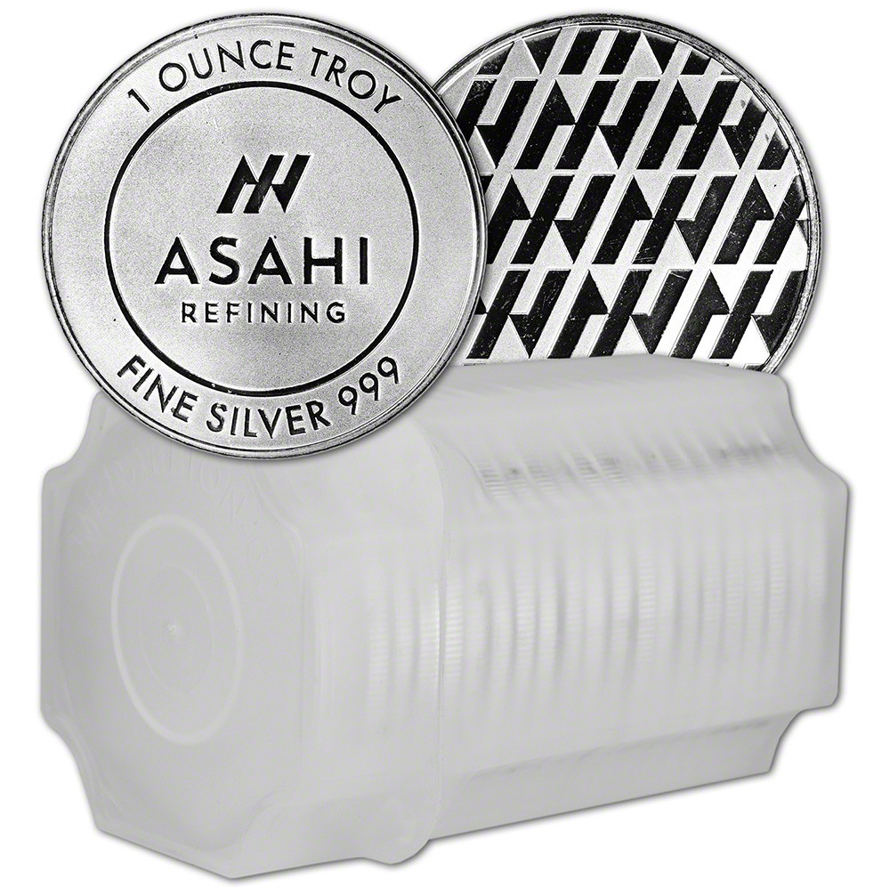 (20 oz Tube) 20 – 1 oz .999 Fine Silver Rounds – Asahi - Bayshore ...