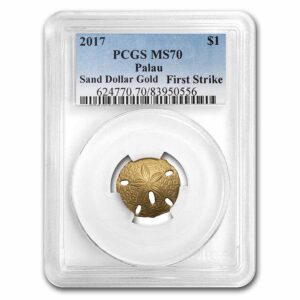 2017 – Palau 1 Gram .9999 Fine Gold – $1 Sand Dollar MS-70 PCGS ...